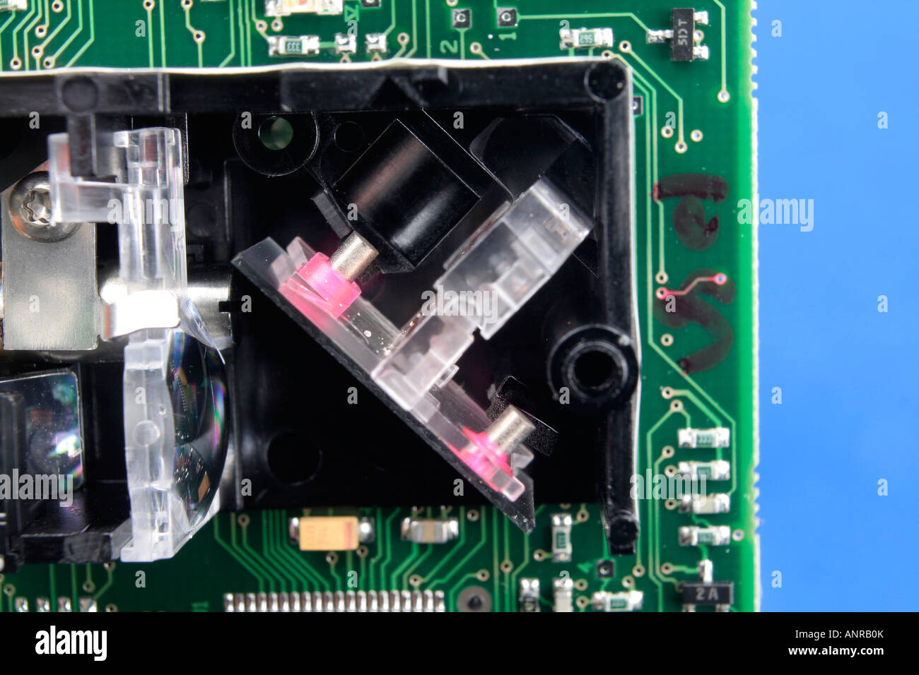 Inside optical components of a barcode scanner Stock Photo - Alamy