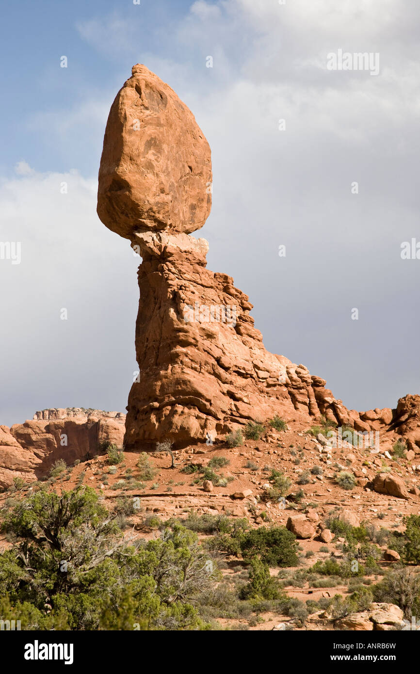 Balanced Rock - Rock formation in Arches National Park in Utah, USA ...