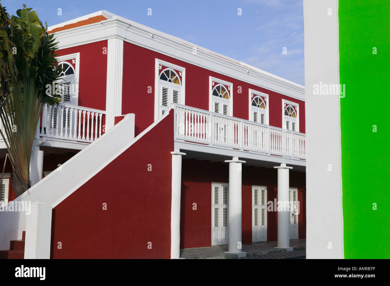 ABC Islands, ARUBA, Oranjestad: Colorful Aruban Government Building ...