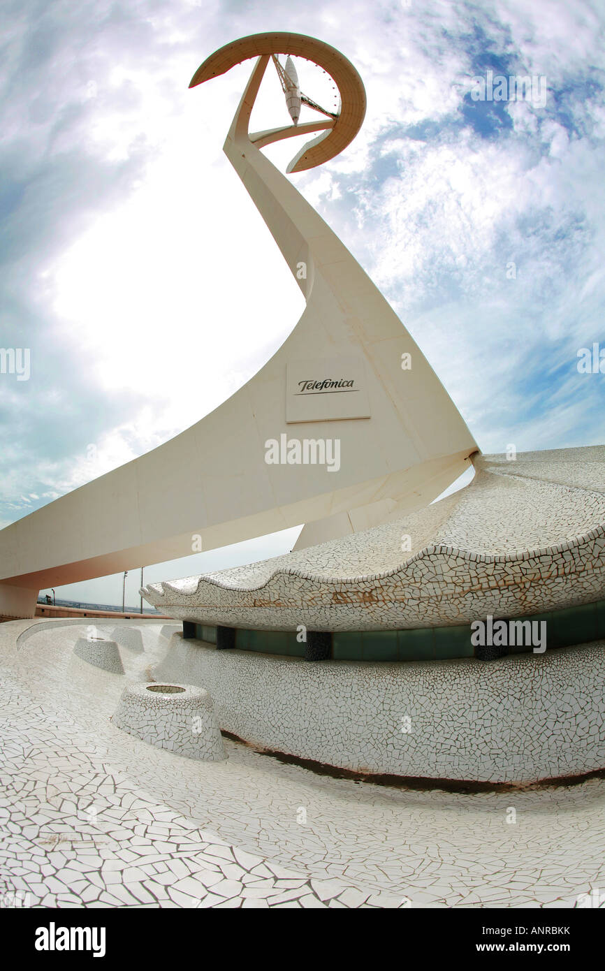 Abstract view of the Olympic torch in Barcelona, Spain Stock Photo - Alamy