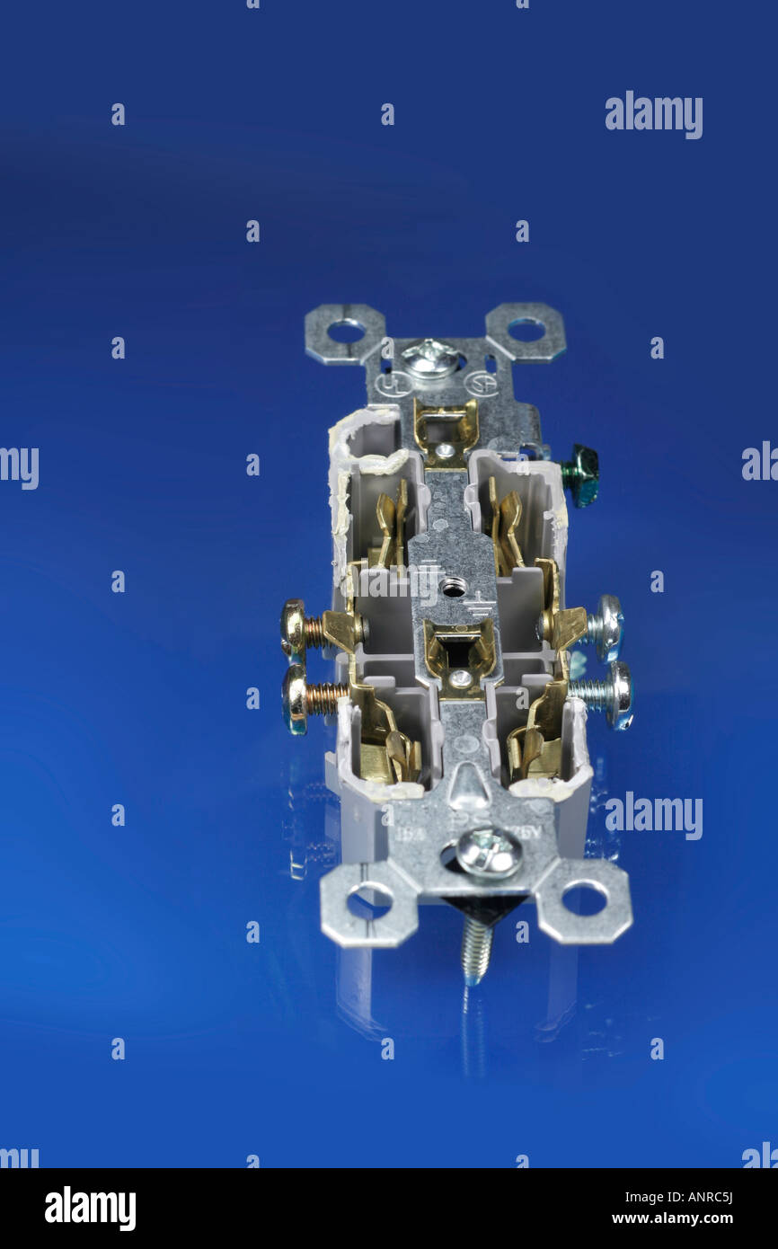 Electrical socket internal view (disassembled) of domestic north ...