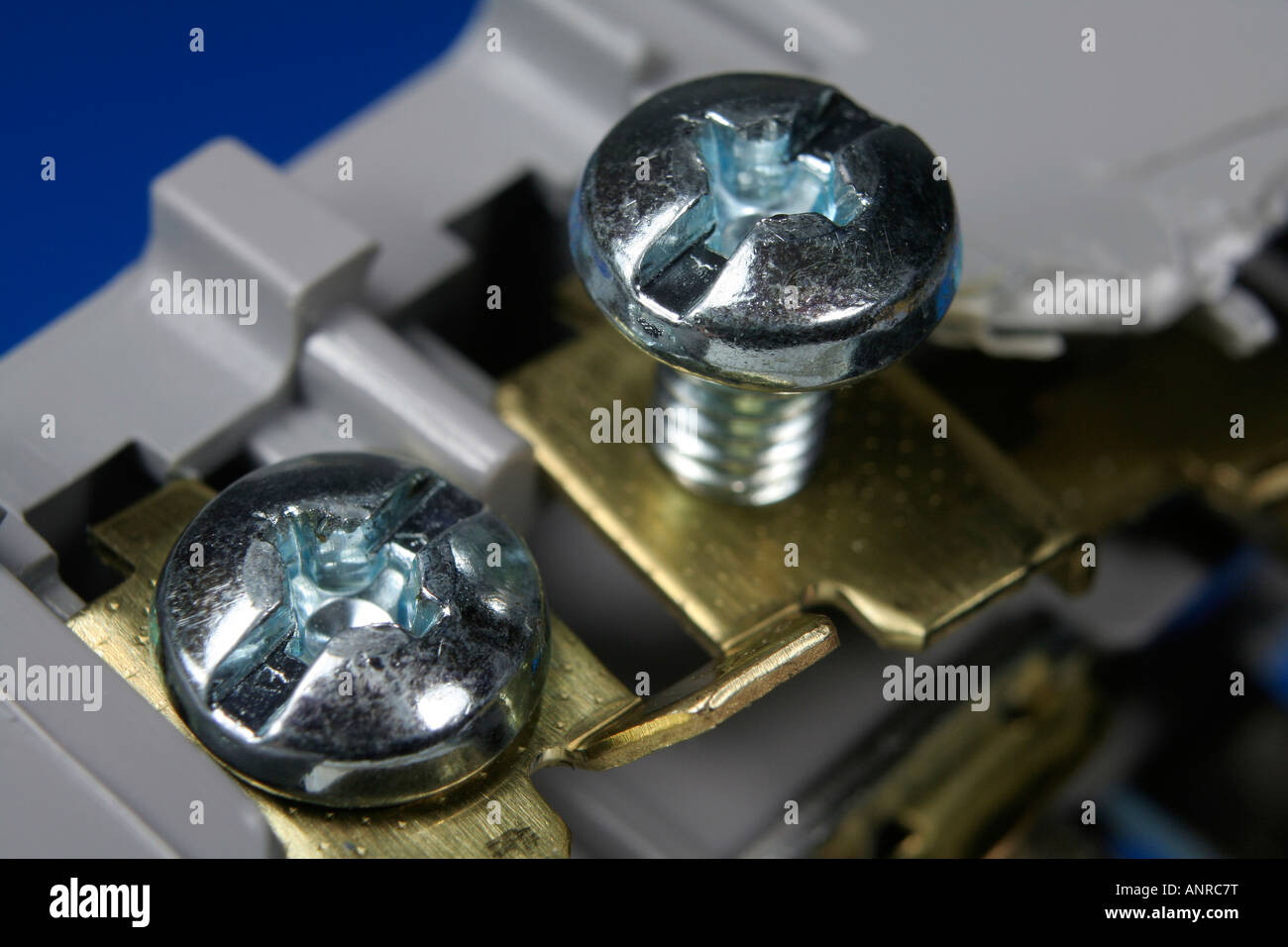 Neutral connection screw terminal, north american standard socket Stock ...