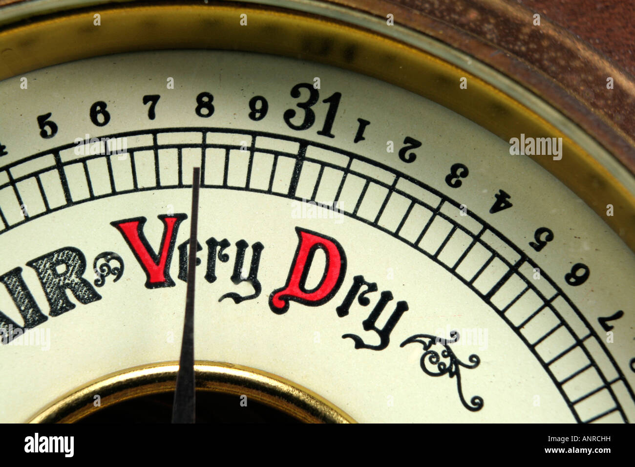 Barometer indicating dry conditions Stock Photo - Alamy