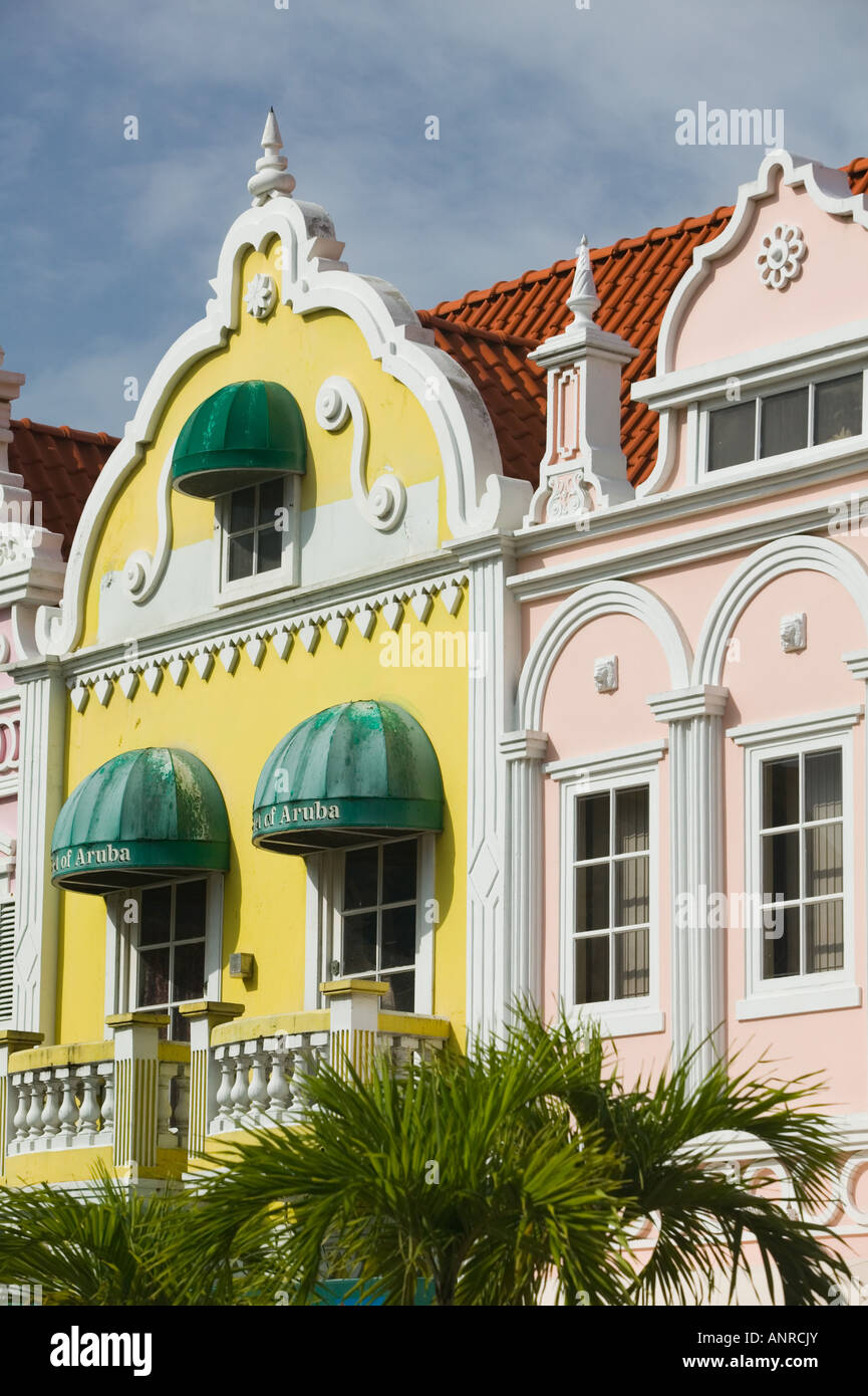 ABC Islands, ARUBA, Oranjestad: Downtown Dutch Architecture Stock Photo ...