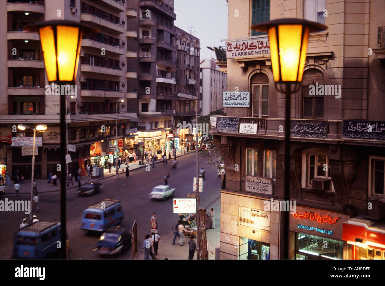 north africa egypt cairo street scene from above at dusk Stock Photo ...