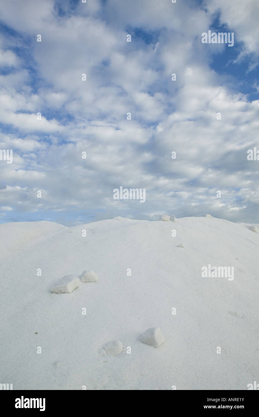ABC Islands, BONAIRE, Solar Salt Works: Mountain of Salt Stock Photo ...