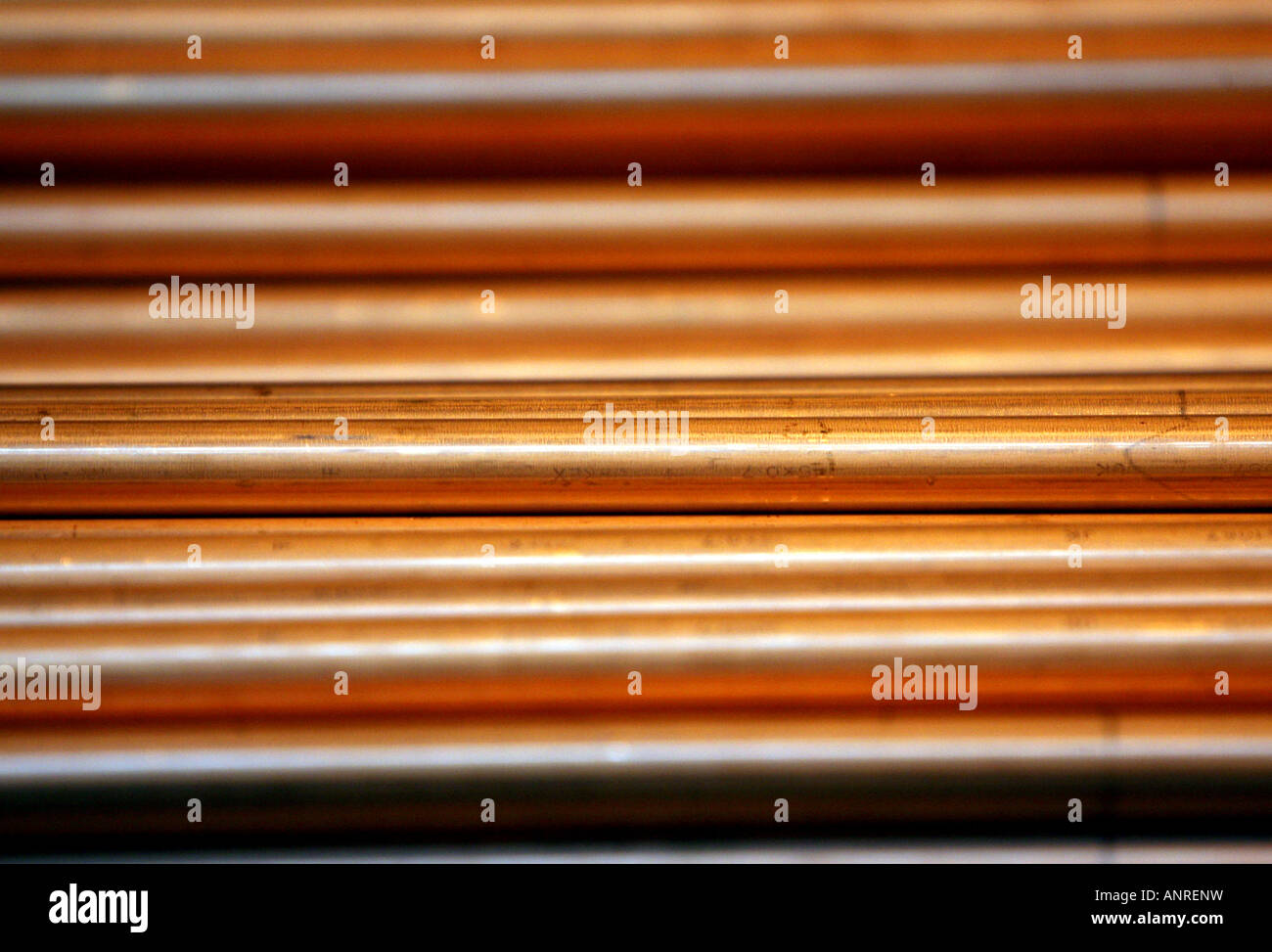 Copper Heating piping Stock Photo - Alamy