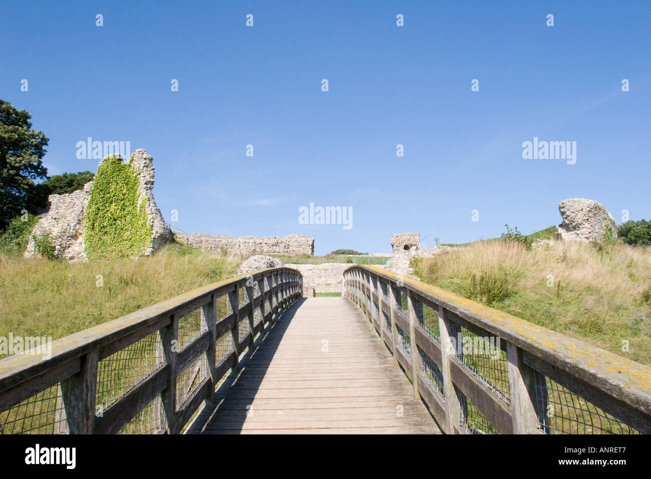 Bridge to Ruins of Castle Acre Castle, Norfolk GB UK Stock Photo - Alamy