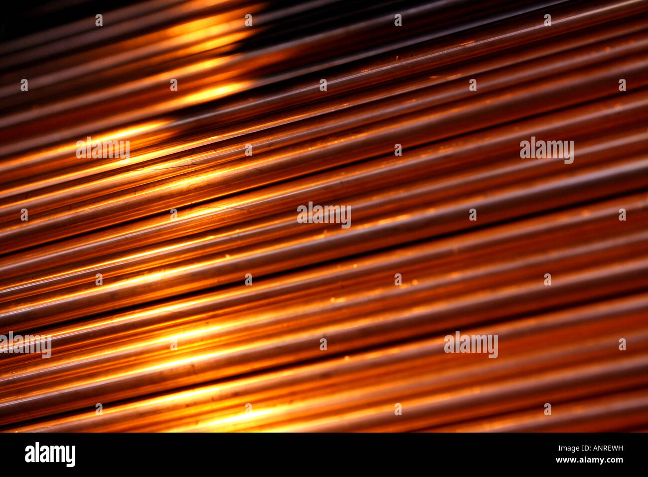Copper Heating piping Stock Photo - Alamy