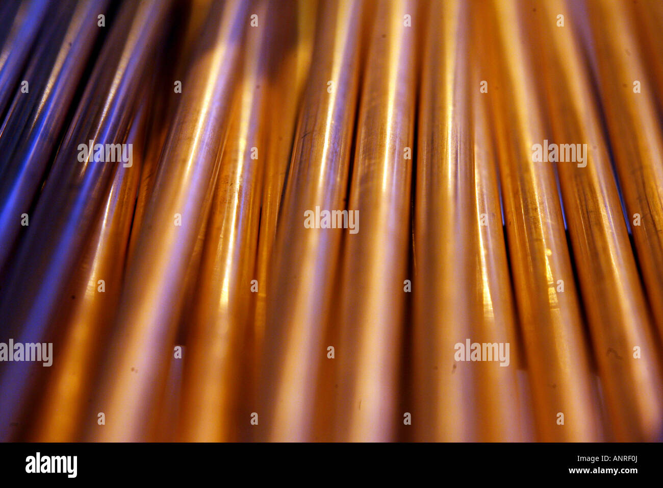 Copper Heating piping Stock Photo - Alamy
