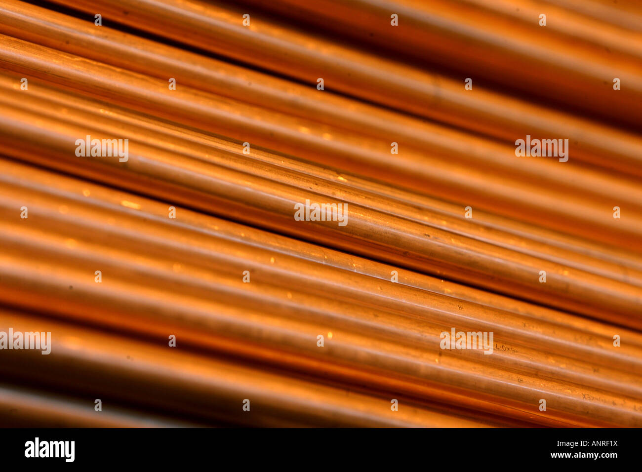 Copper Heating piping Stock Photo - Alamy
