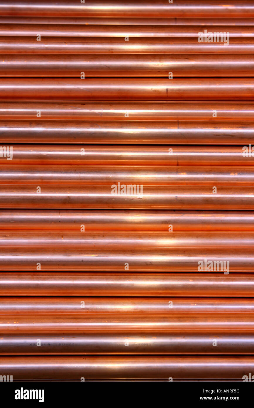 Copper Heating piping Stock Photo - Alamy