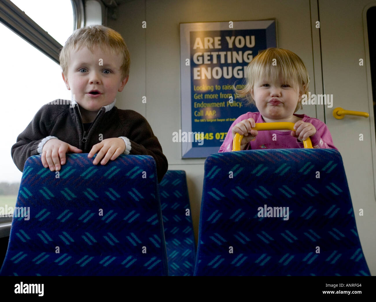 Brother sister traveling train hi-res stock photography and images - Alamy