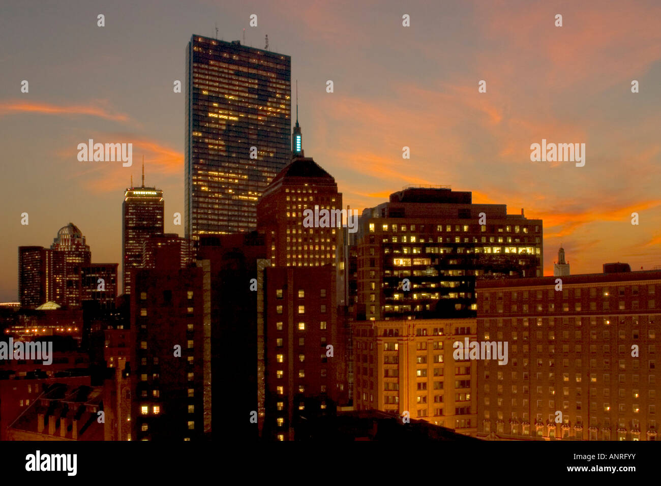 Boston Skyline at sunset Stock Photo - Alamy