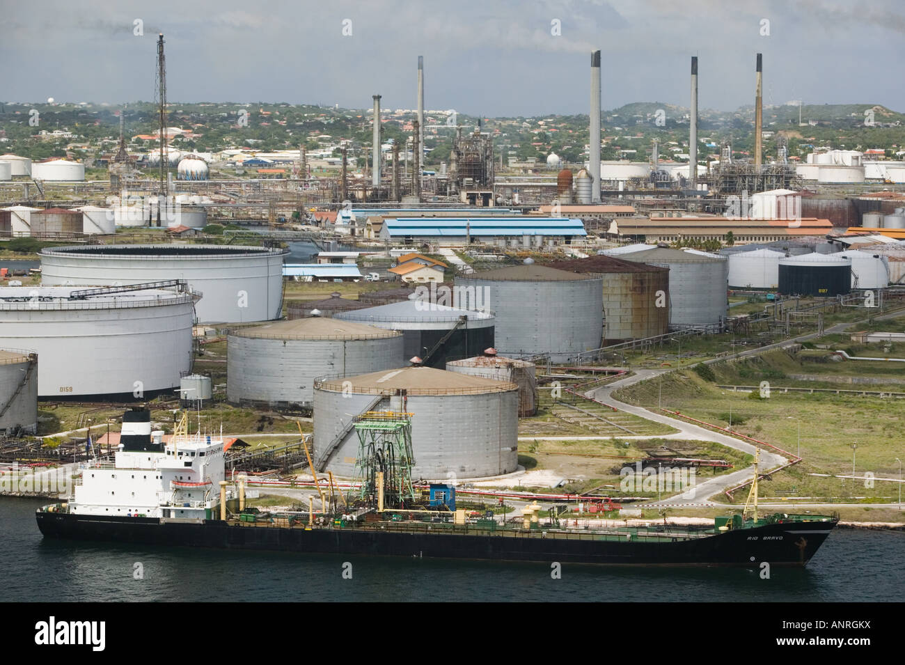 ABC Islands, CURACAO, Willemstad: Curacao Island Oil Refinery on the ...