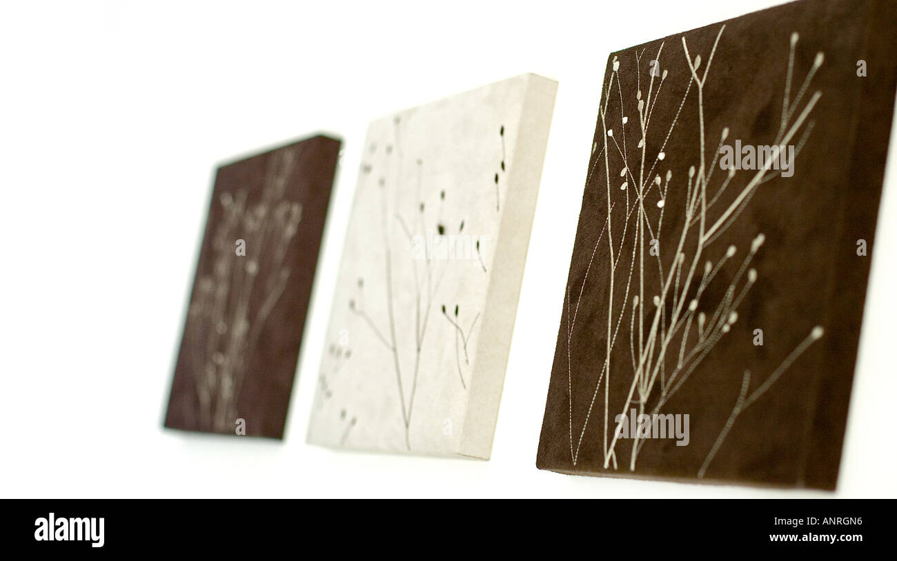 Three works of hanging wall art Stock Photo - Alamy