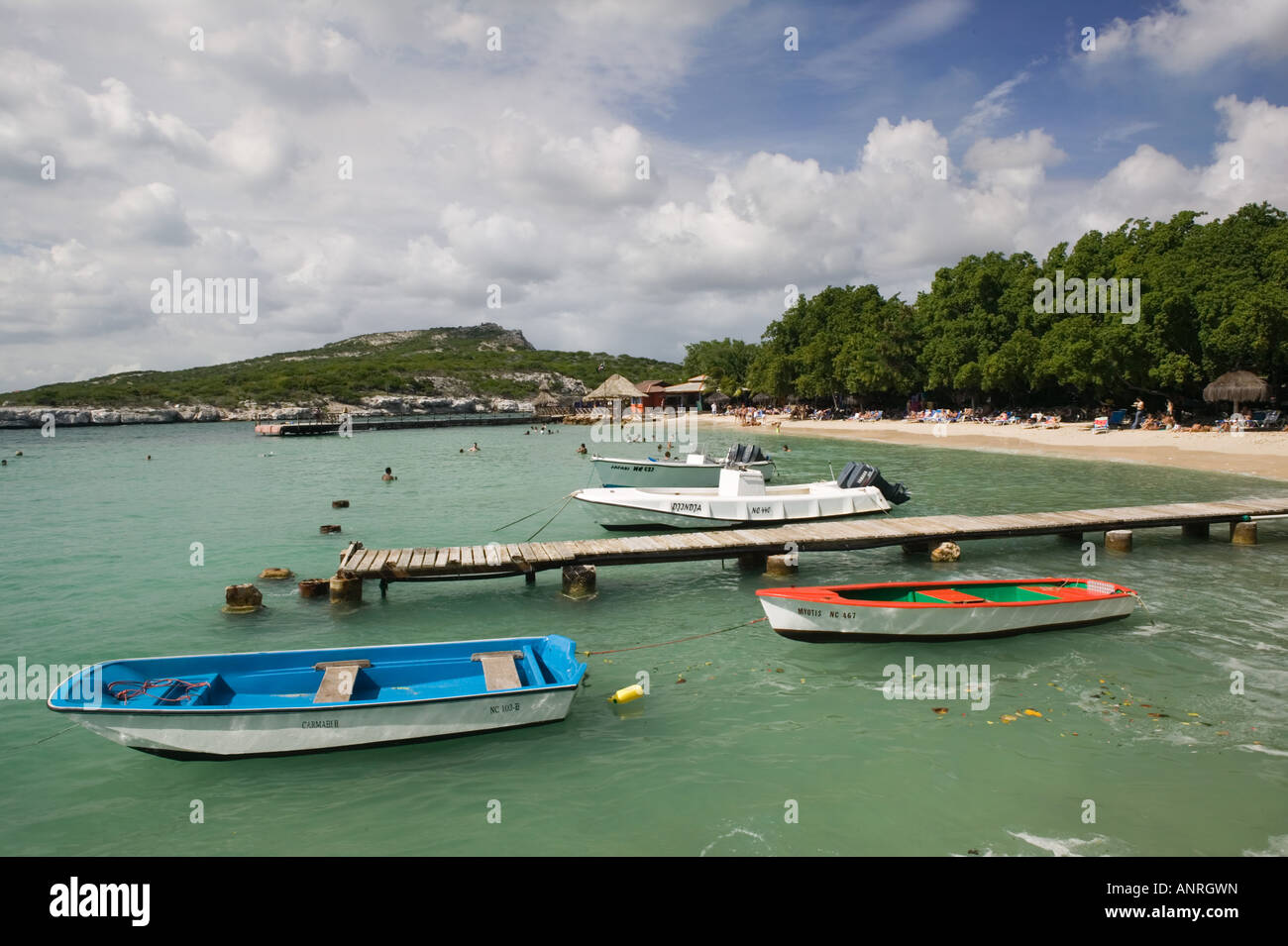 ABC Islands, CURACAO, Piscadera Bay: Beach at Piscadera Bay Stock Photo ...