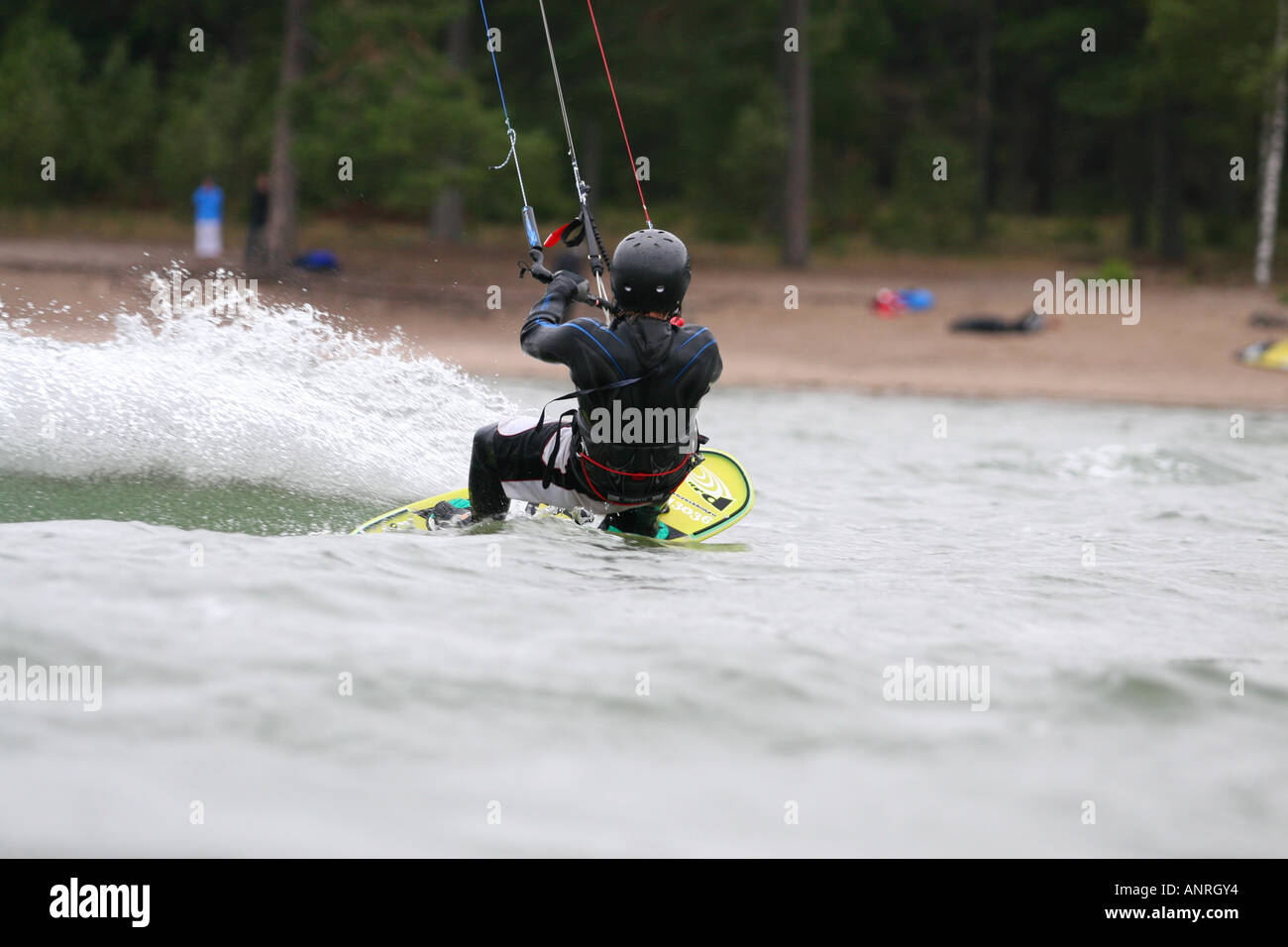 Kitesurfer in the water Stock Photo - Alamy