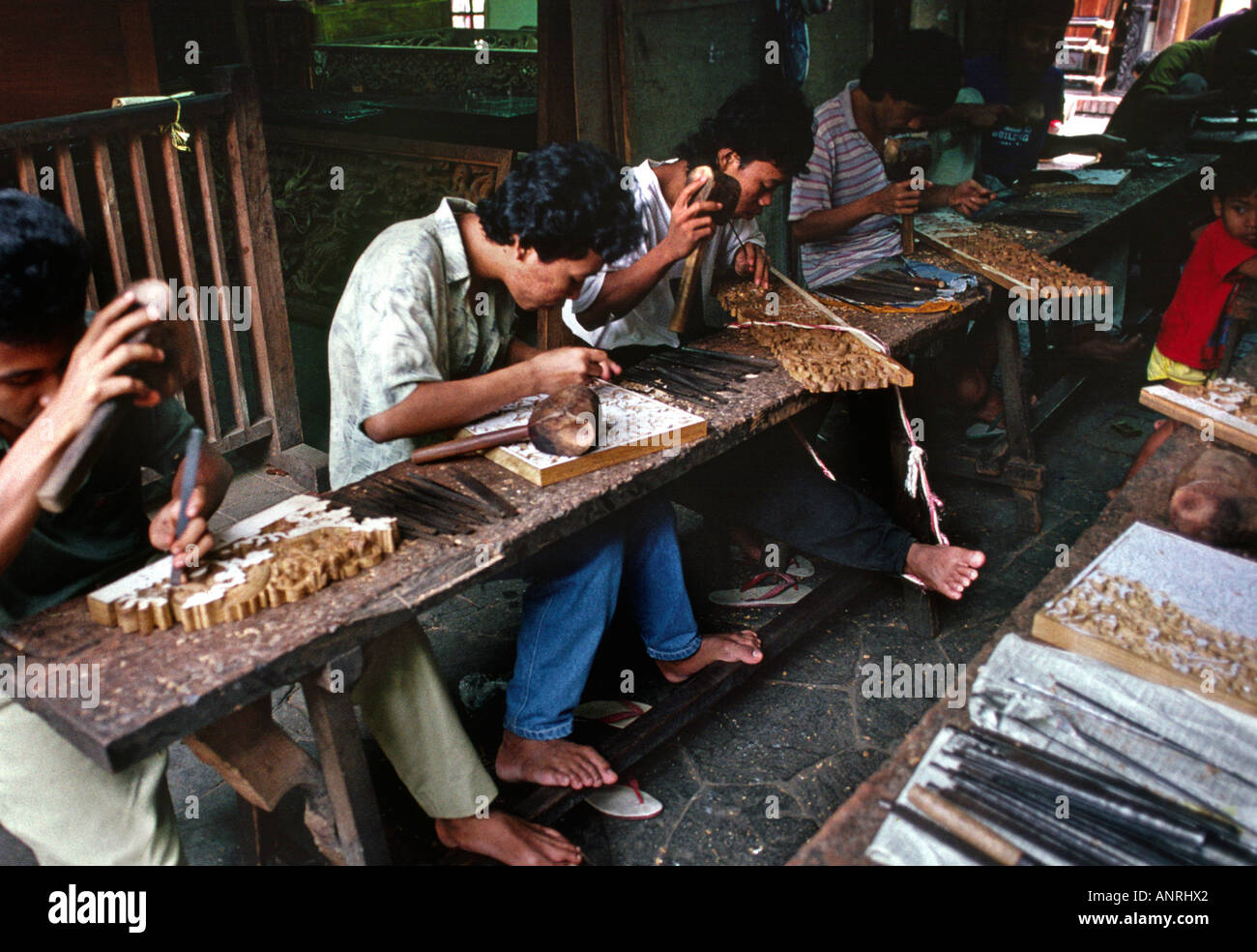 Indonesia Java Jakarta Ancol Pasar Senen Art Market crafts wood carving ...
