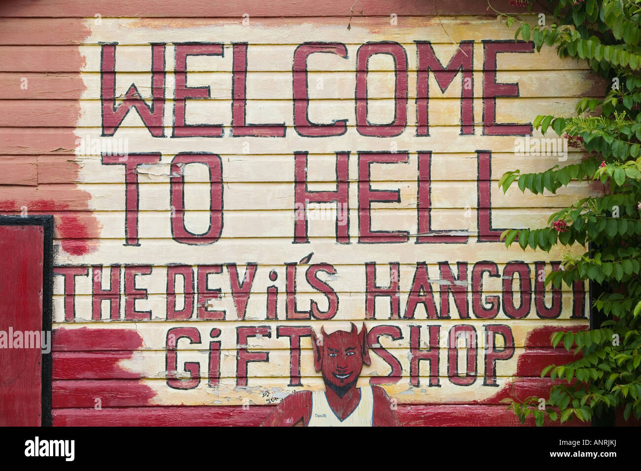 CAYMAN ISLANDS, GRAND CAYMAN, Hell: Welcome to Hell Sign Stock Photo ...
