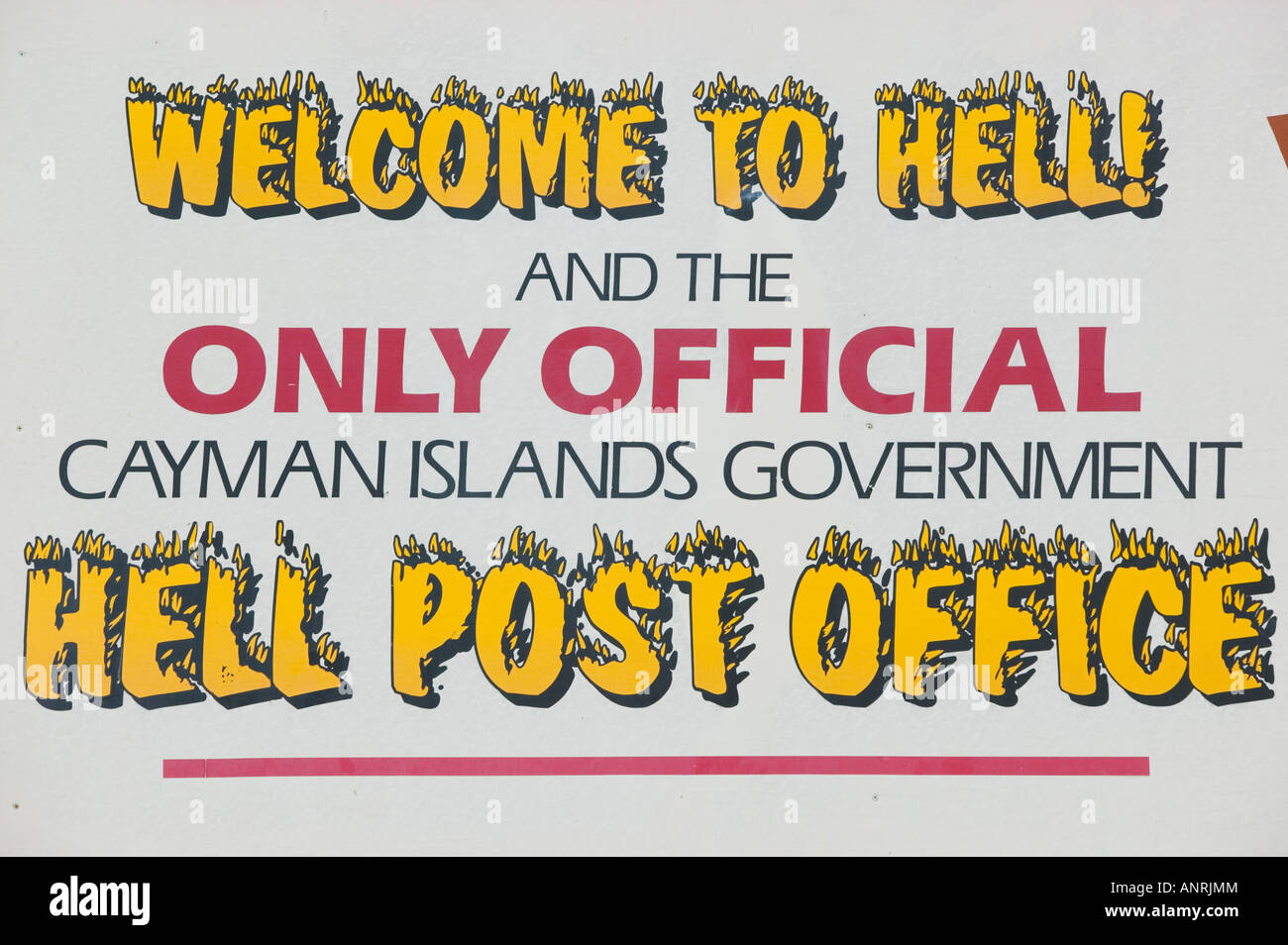 CAYMAN ISLANDS, GRAND CAYMAN, Hell: Sign for the Hell Post Office Stock ...