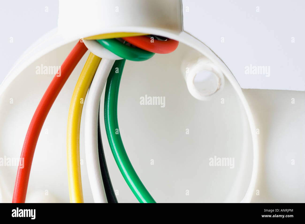Close-up of unfinished electrical wiring Stock Photo - Alamy