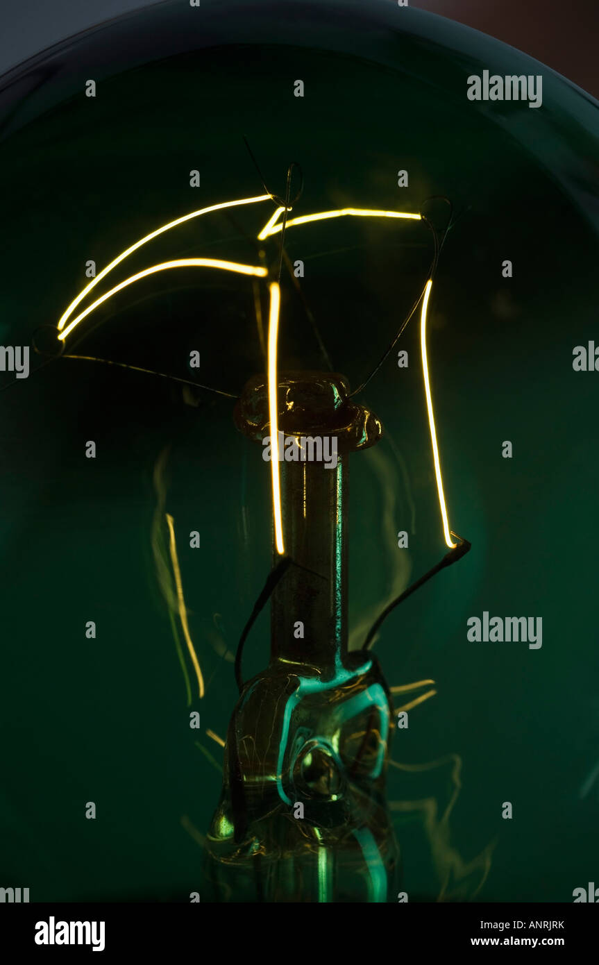 Close-up of the lit filament of a bulb Stock Photo - Alamy