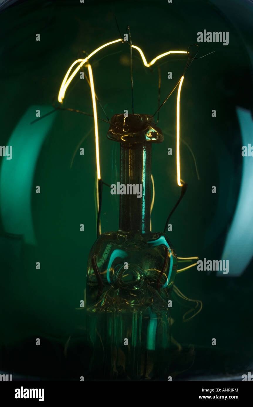 Close-up of the lit filament of a bulb Stock Photo - Alamy