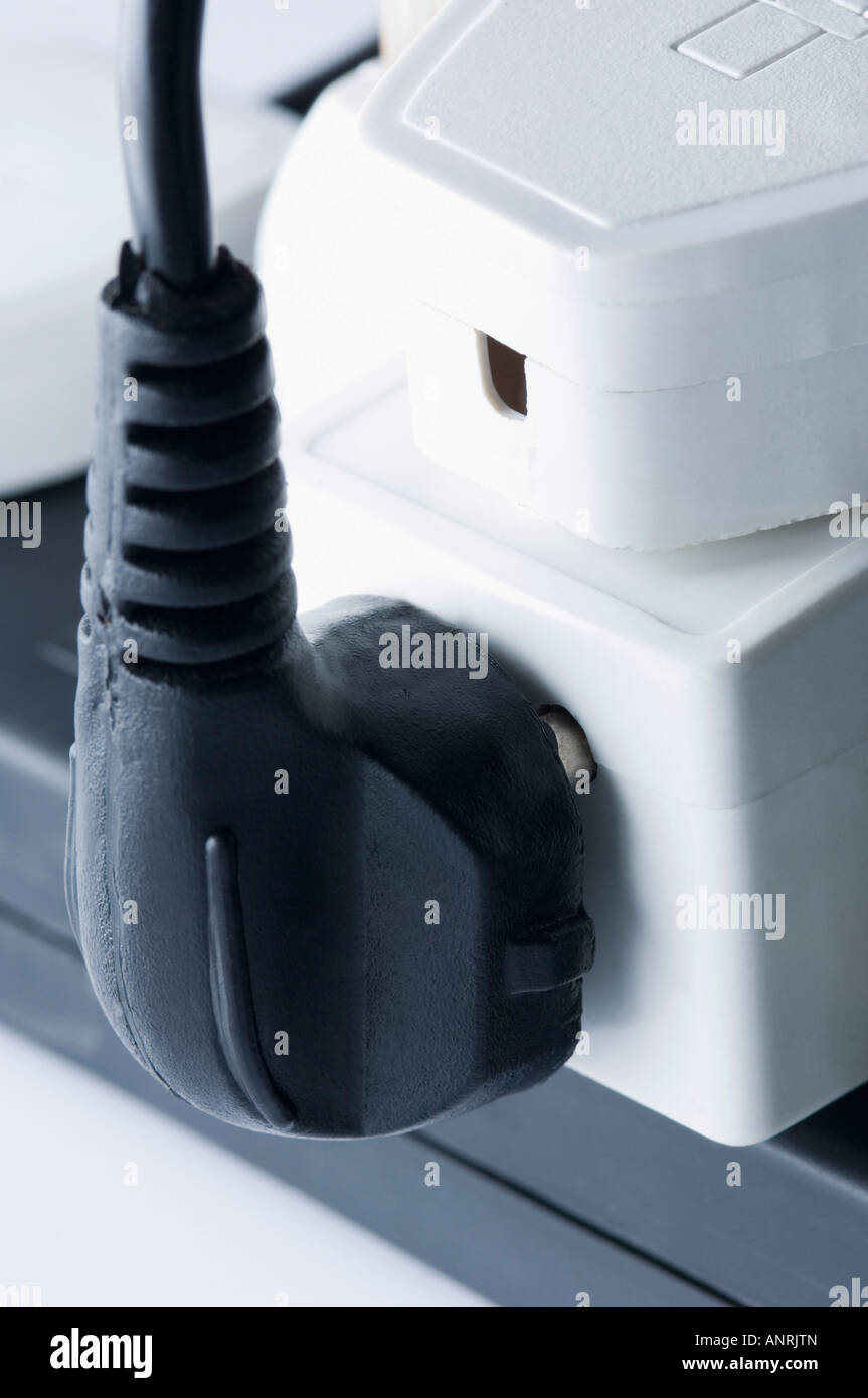 Close up gang electric plugs hi-res stock photography and images - Alamy