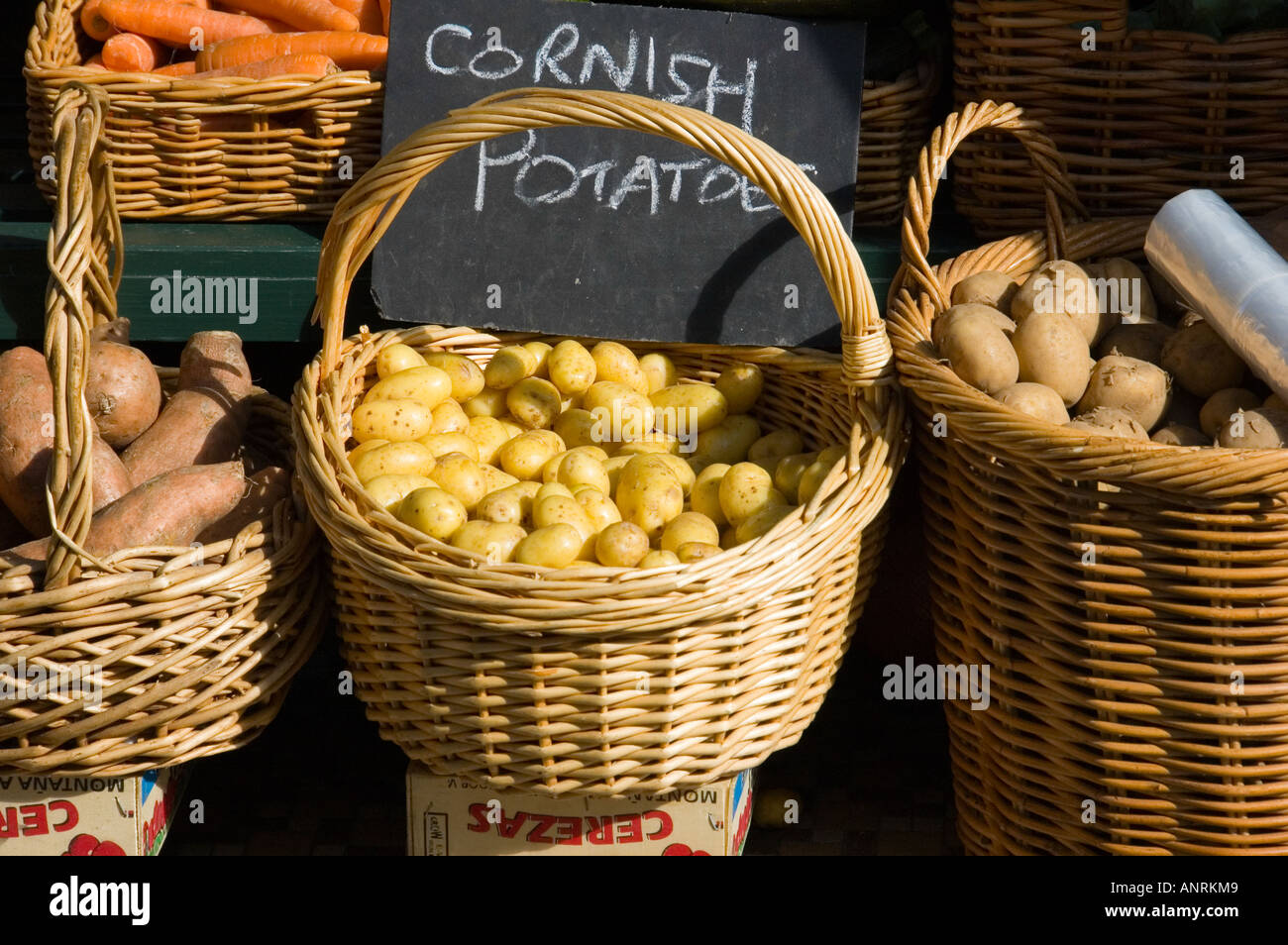 Cornish Vegetables Displayed at a Traditional Greengrocers Stock Photo ...