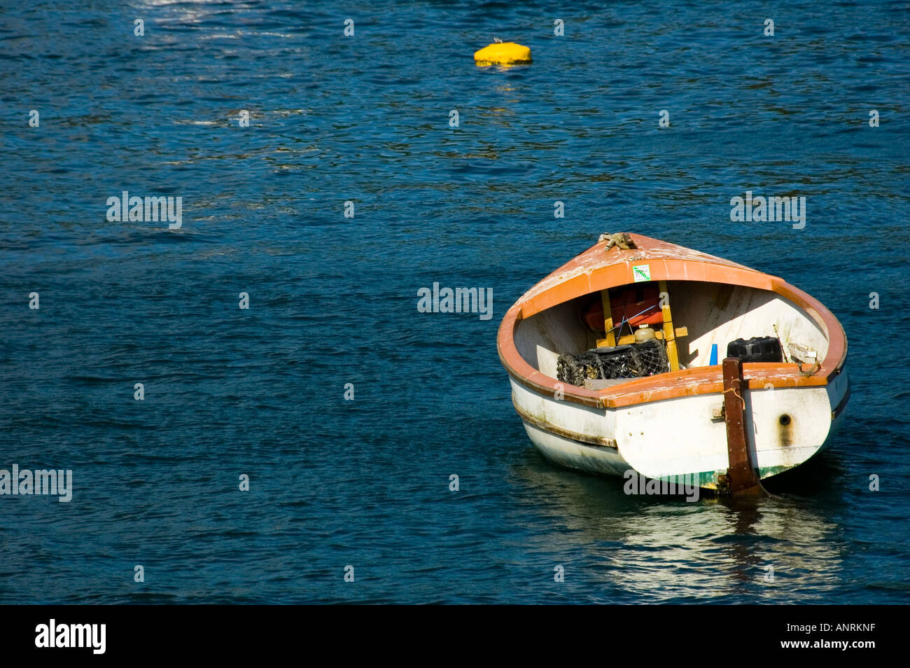 Lobster Pot Boat Fowey Cornwall Stock Photo - Alamy