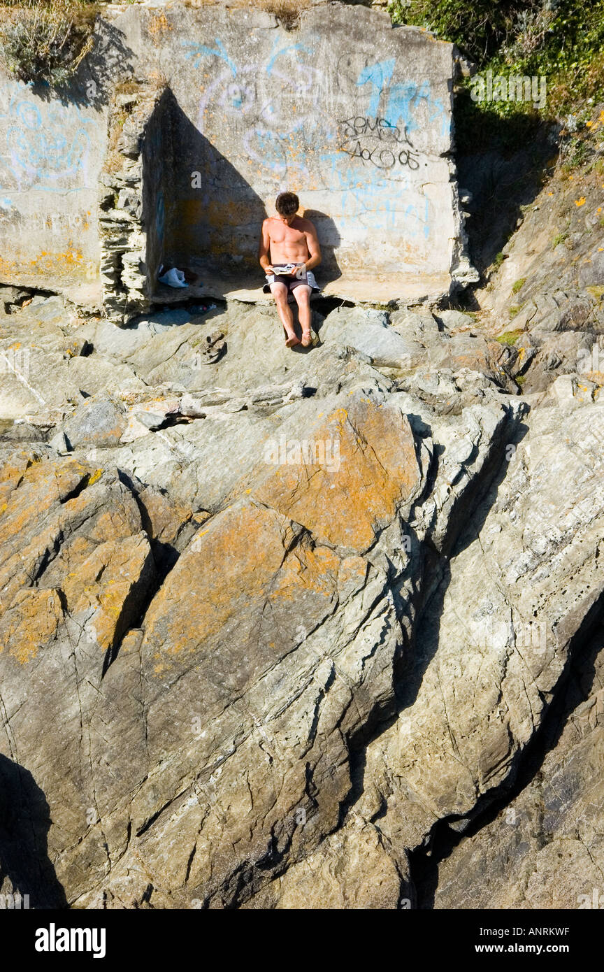 Reading In Solitude Stock Photo - Alamy