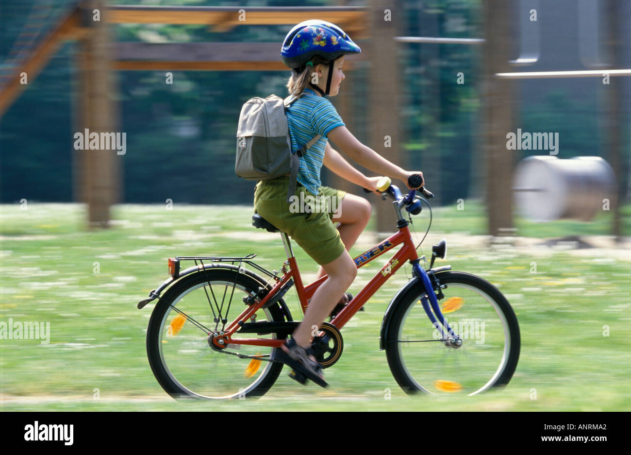 School girl on bike hi-res stock photography and images - Alamy