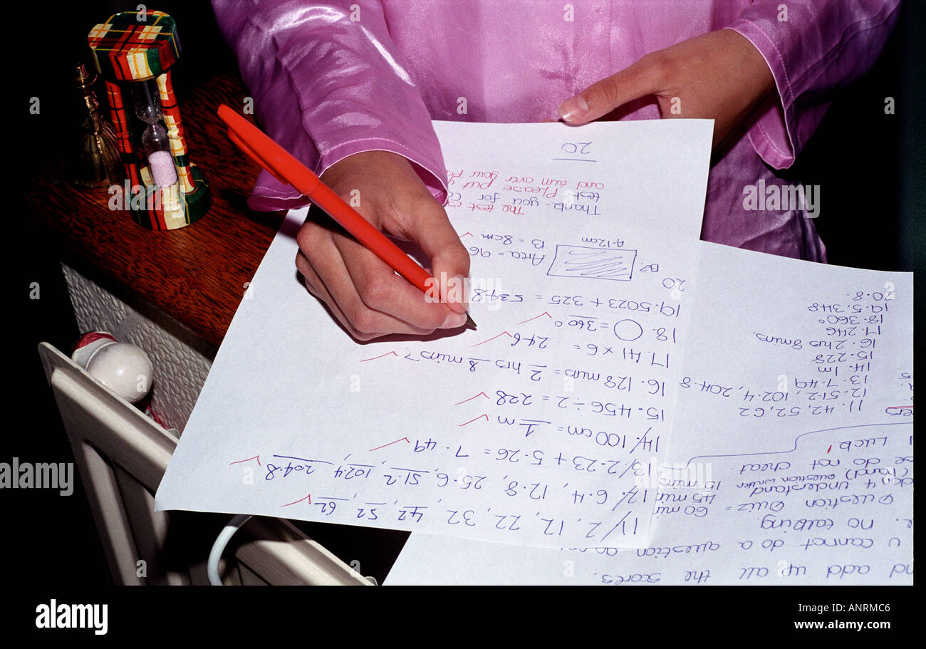 Teen doing homework Stock Photo - Alamy