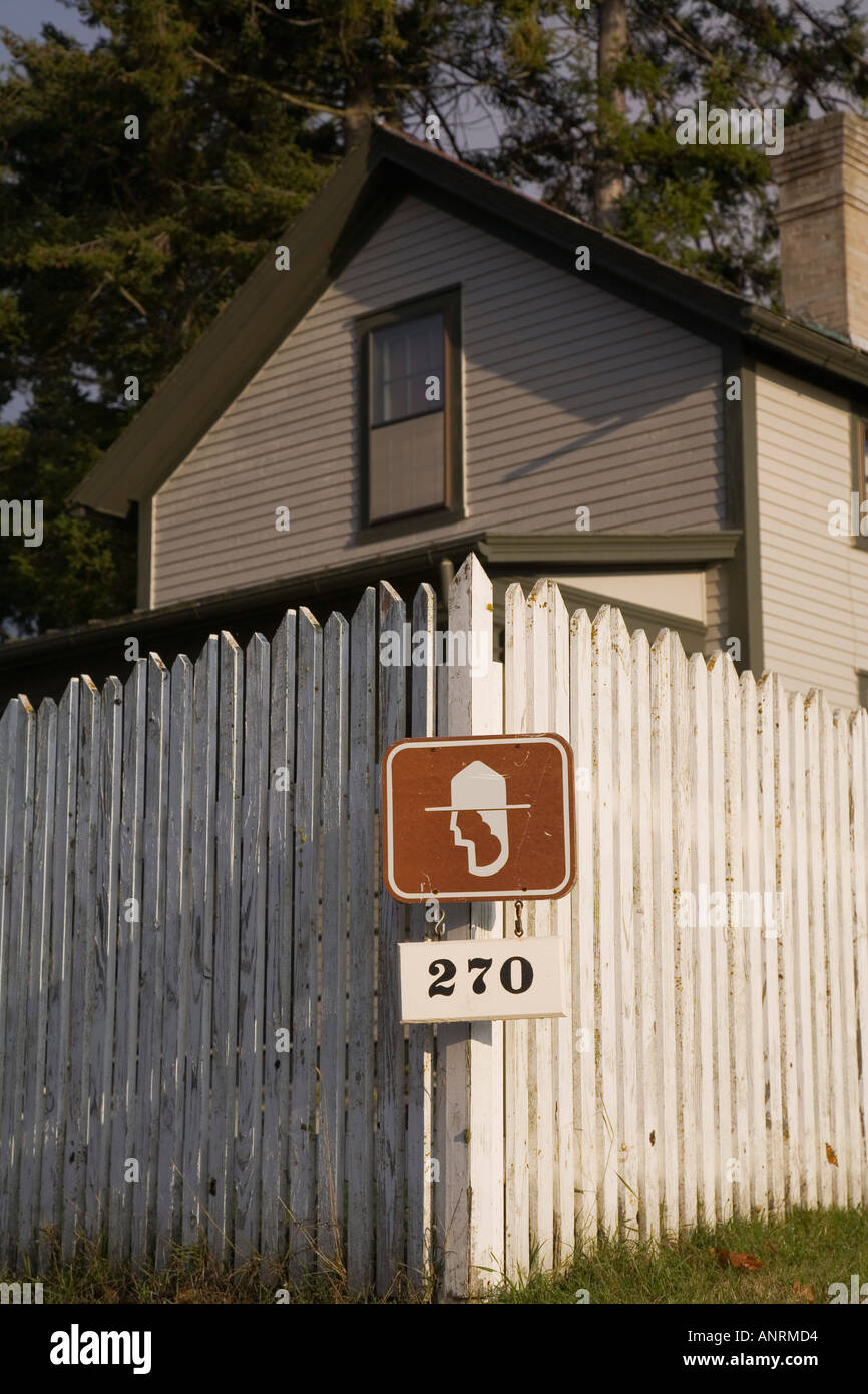 Park ranger sign and residence at Fort Worden State Park Port Townsend ...