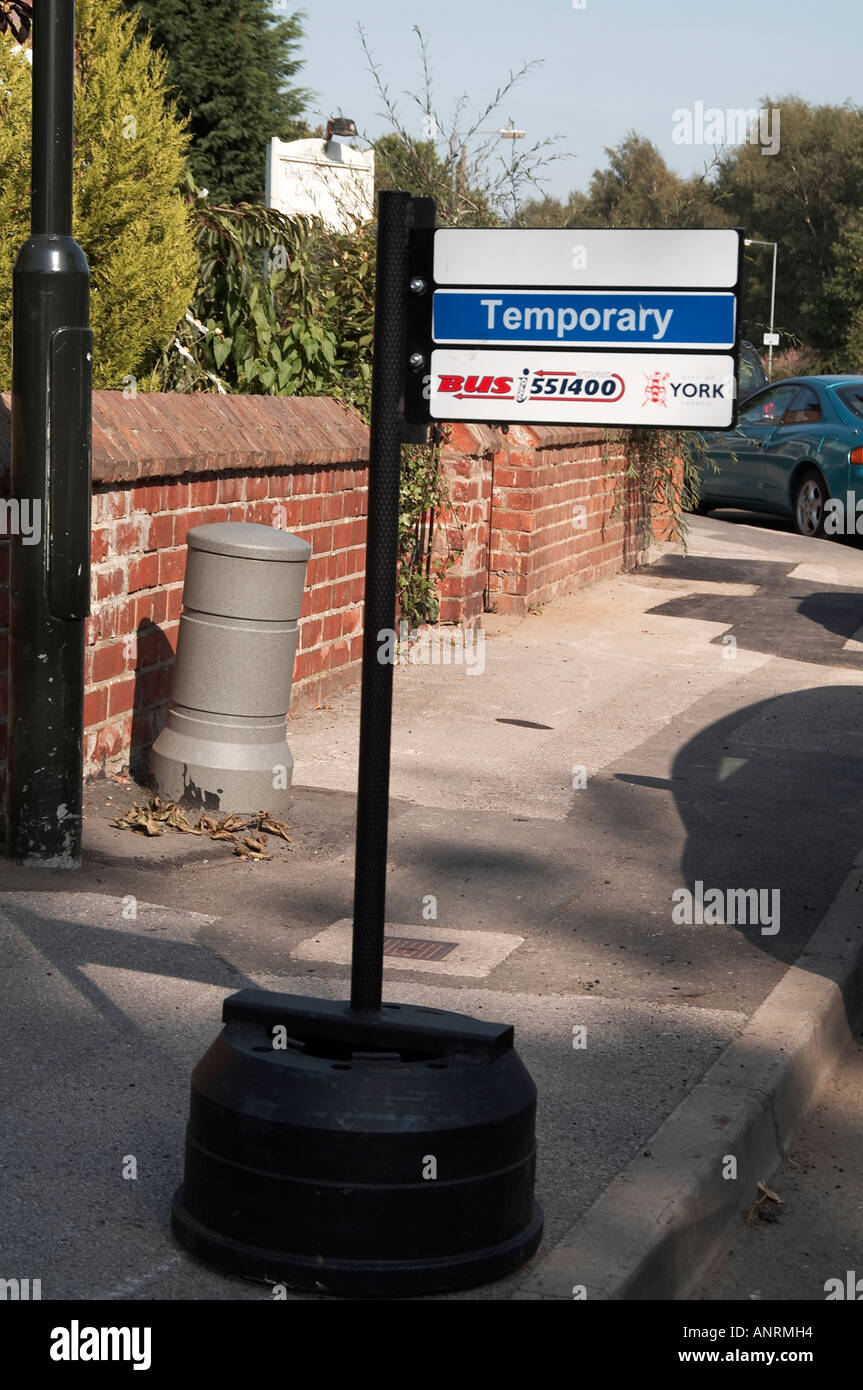 Temporary bus stop sign hi-res stock photography and images - Alamy