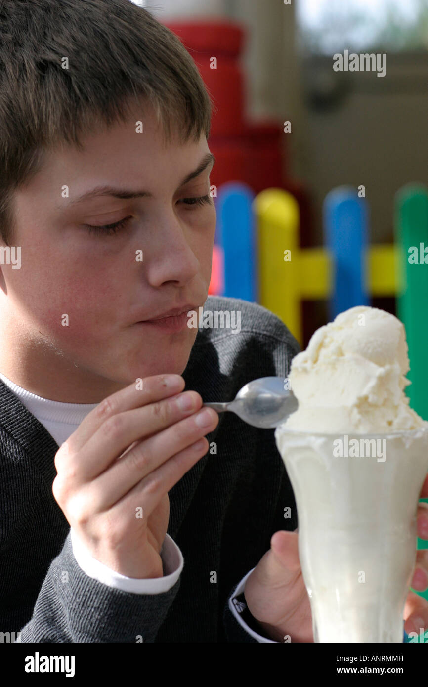 a seventeen year old youth with profound autism, and a large glass of ...