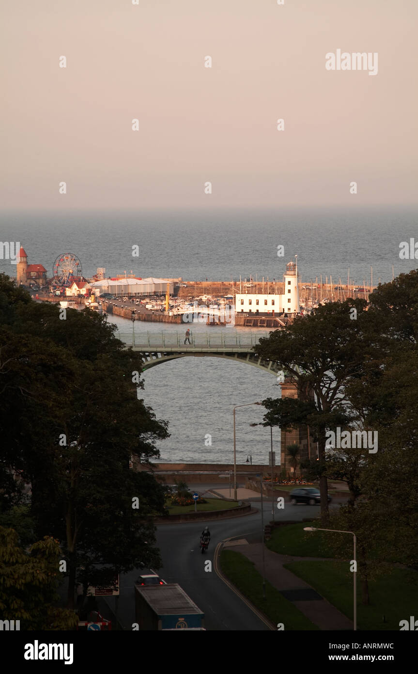 Scarborough, north, Yorkshire, harbour, viewed, from, road, bridge, sea ...
