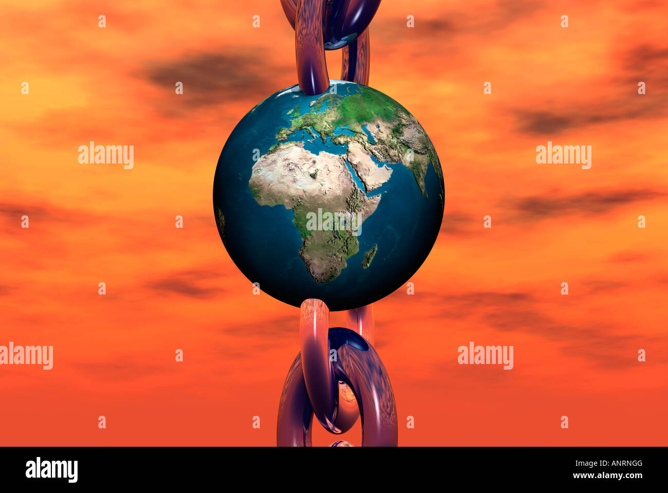 Earth Link A 3D Conceptual Image Stock Photo - Alamy