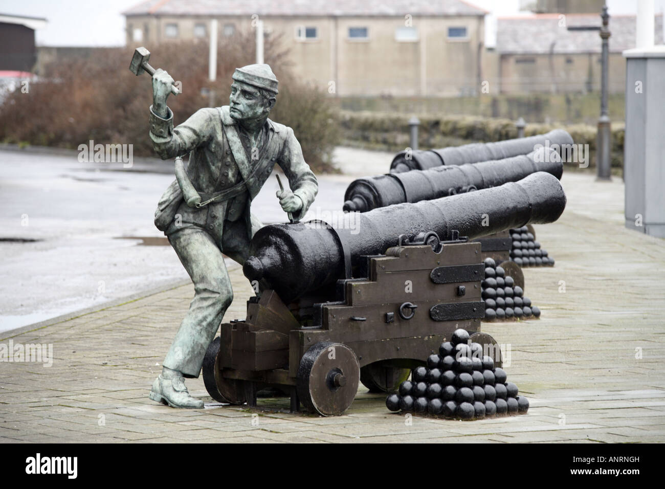 Sculpture commemorating the infamous John Paul Jones raid on Whitehaven ...