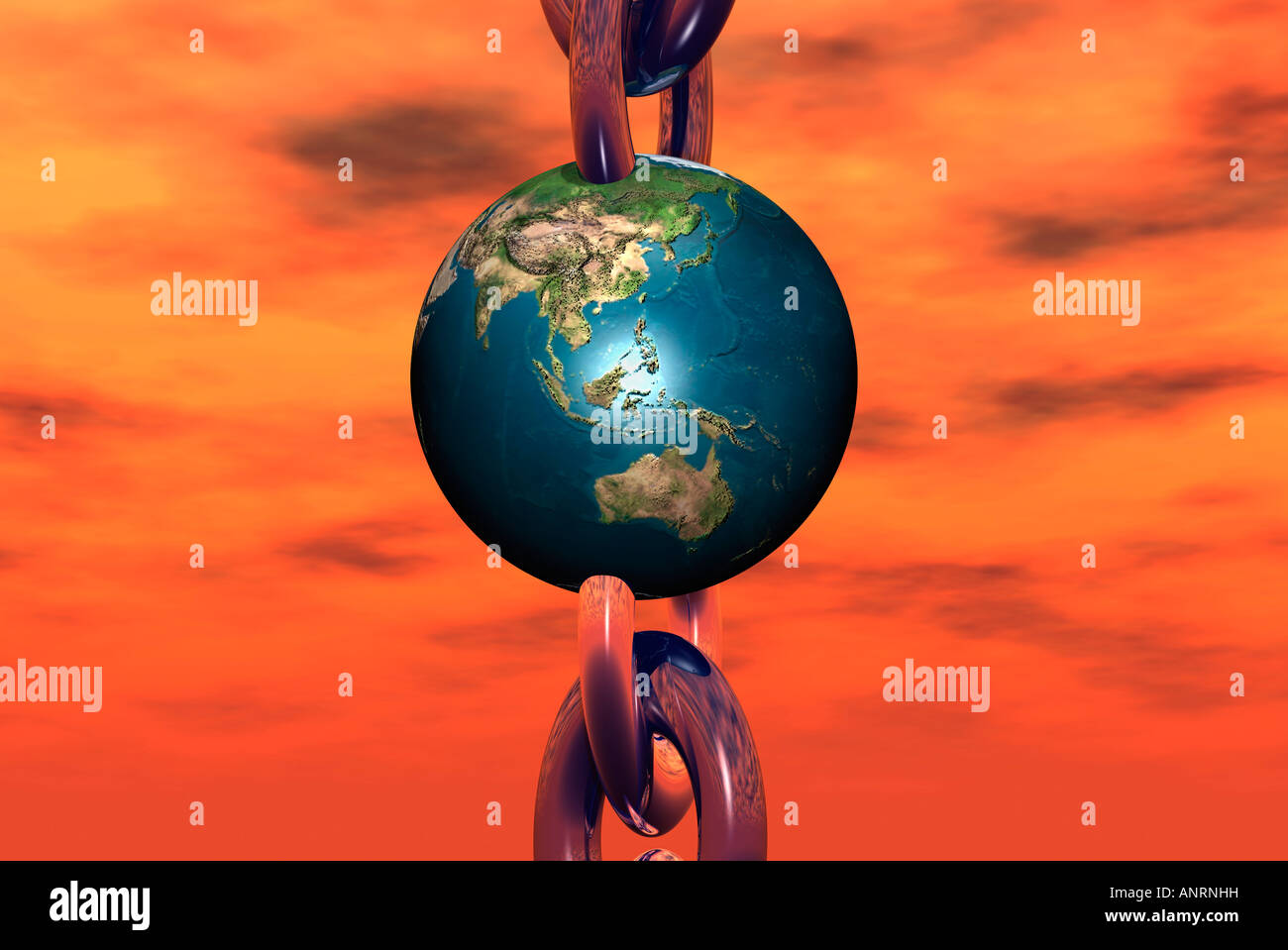 Earth Link A 3D Conceptual Image Stock Photo - Alamy