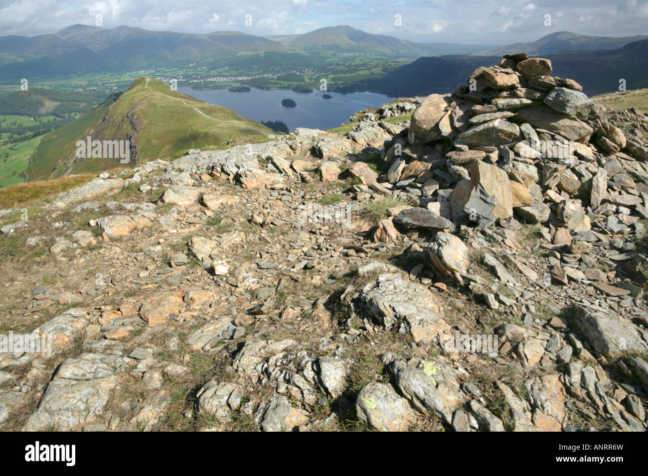 View from Maiden Moor, Lake District, across Cat Bells towards ...