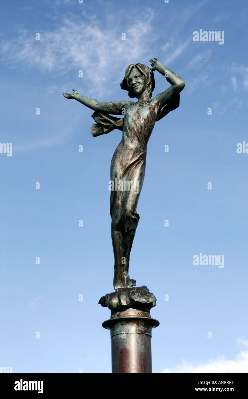 Statue of a Russian girl who fell to her death on the rocks below at ...