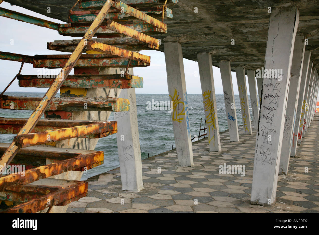 Fishing and diving platform, Odessa, Ukraine Stock Photo - Alamy