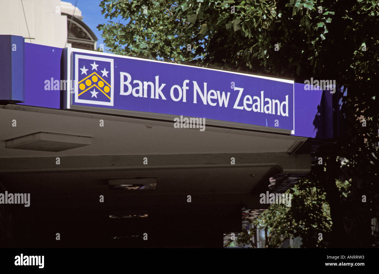 Queen Street New Zealand Auckland Bank of New Zealand sign Stock Photo ...