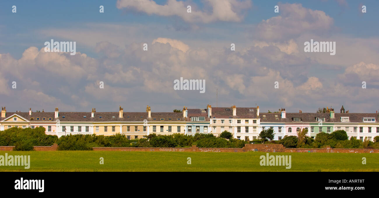 Colourful houses of Marine Crescent, with Crosby Coastal Park in the ...