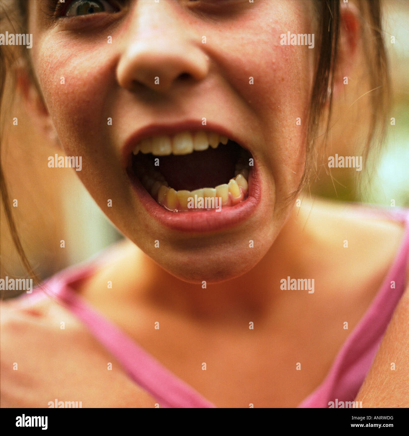 Girl screaming, close-up Stock Photo - Alamy