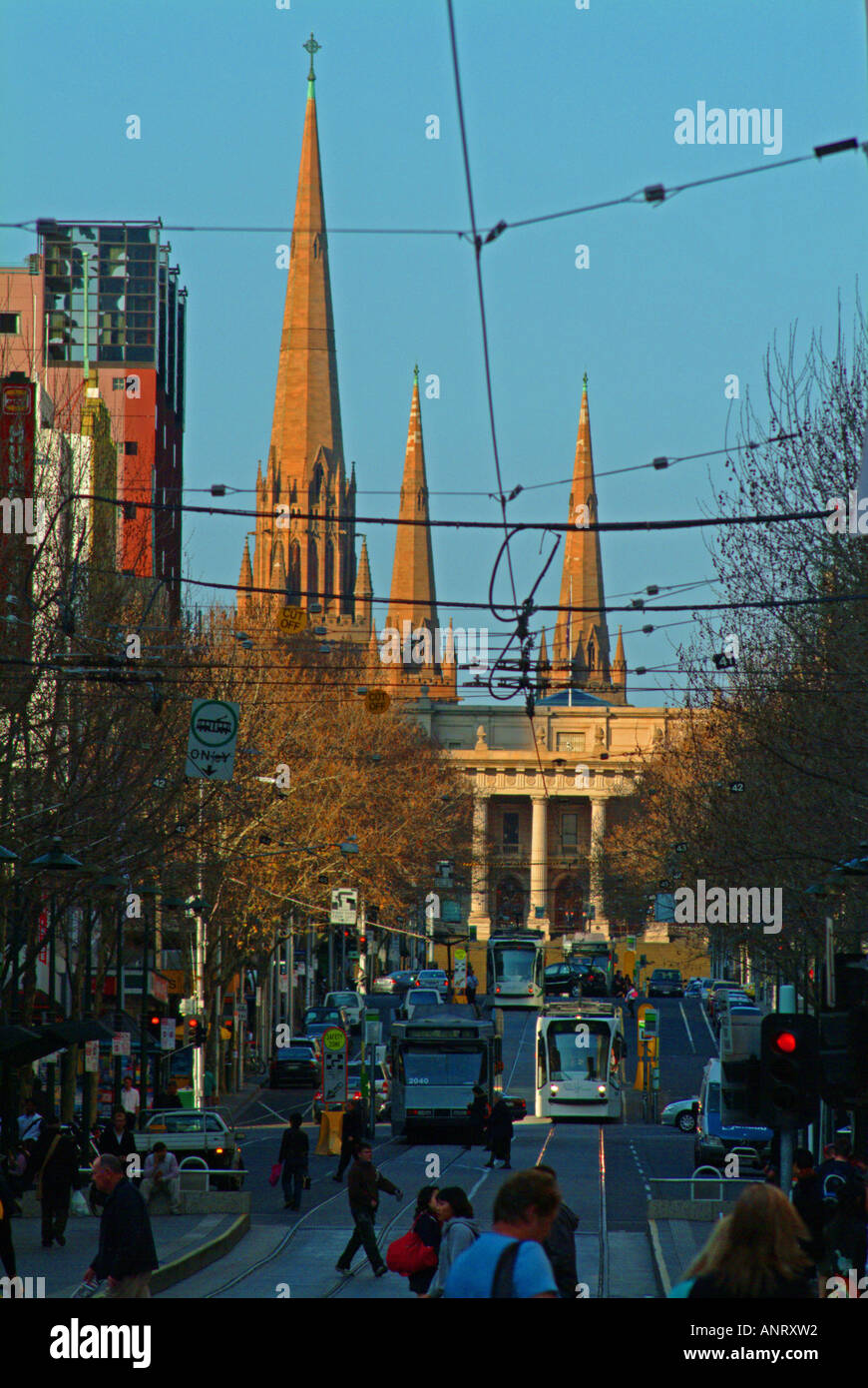 Bourke Street Melbourne looking towards Parliament House Stock Photo ...