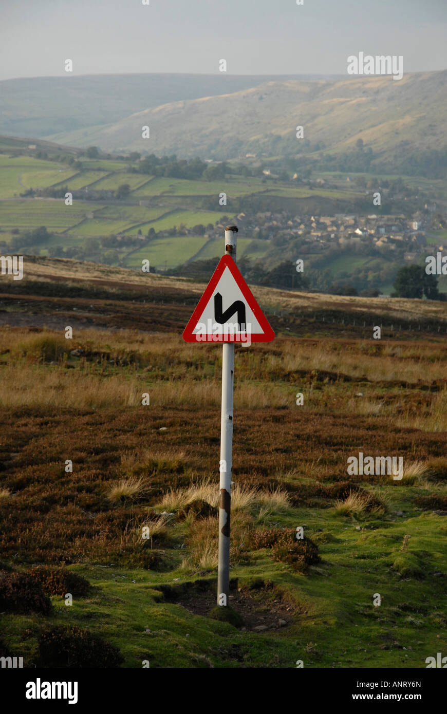 Twisty road warning sign hi-res stock photography and images - Alamy