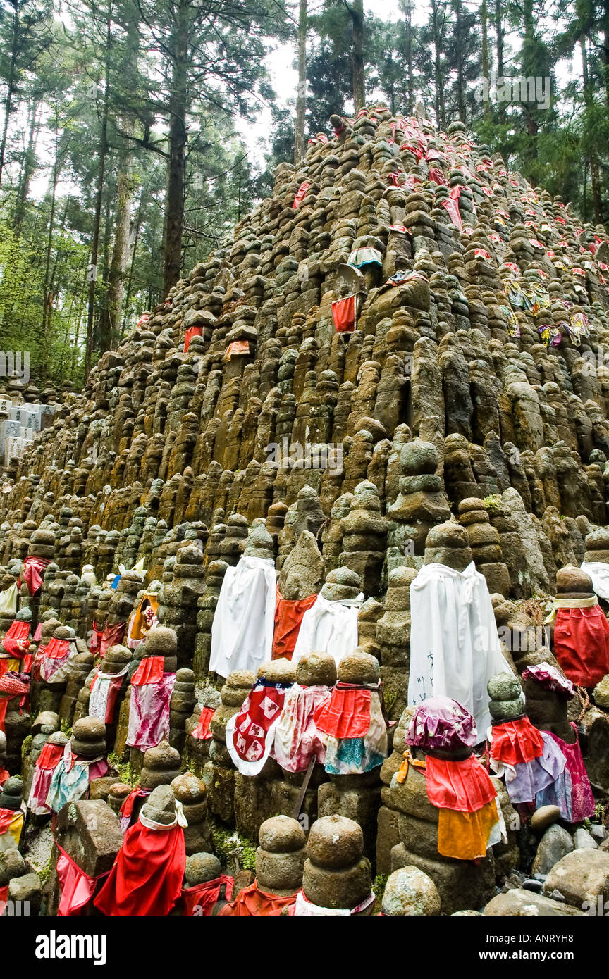 A mound of stone carvings at Okunoin temple on Koyasan Japan Stock ...